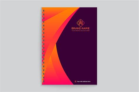 Premium Vector Red Color Notebook Cover Design