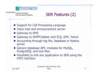 SER SIP Express Router PPT