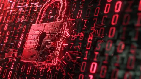 urgent security alert broken padlock over binary code signifies major