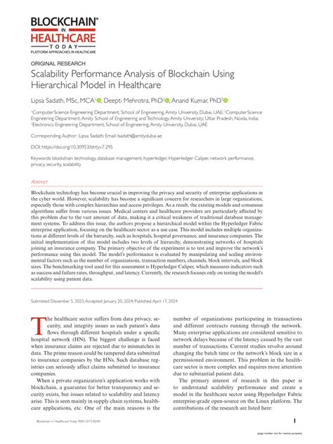 Pdf Scalability Performance Analysis Of Blockchain Using Hierarchical