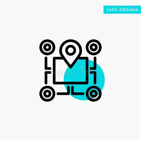 Location Map Chip Area Pointer Turquoise Highlight Circle Point Vector Icon Stock Vector