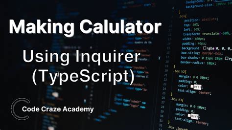 Build A Calculator Using Inquirer In Typescript Interactive Command Line App Tutorial Youtube