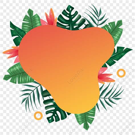 여름 일러스트 열 대 잎 추상 유체 테두리 시즌배너밀림 Png 일러스트 무료 다운로드 Lovepik