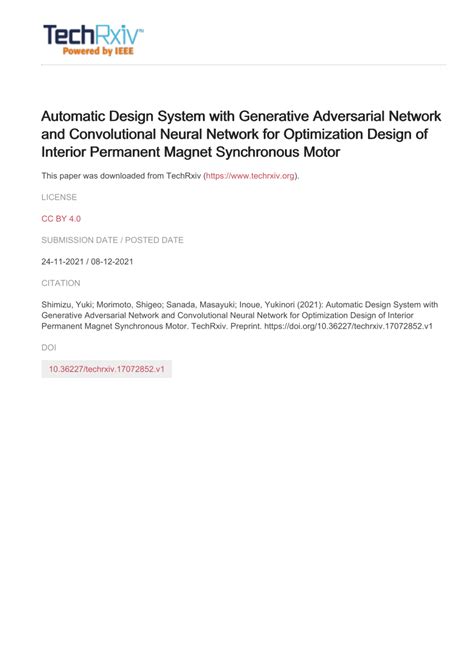 PDF Automatic Design System With Generative Adversarial Network And Convolutional Neural