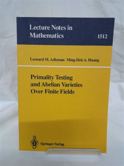 Primality Testing And Abelian Varieties Over Finite Fields Oxfam Shop