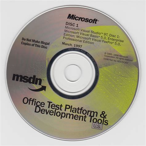 MSDN VisualStudio 97 Disc 1 March 1997 Free Download Borrow And