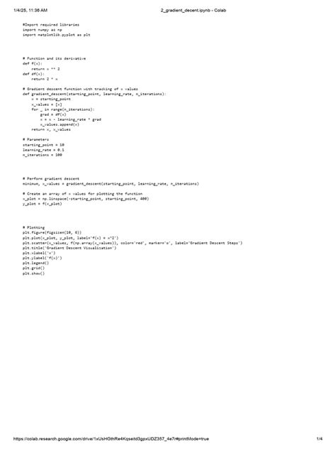 2 Gradient Descent Visualisation Pdf Theoretical Computer Science Mathematics