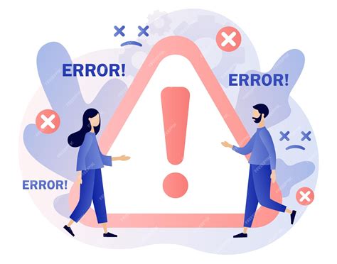 Premium Vector Error Message Big Sign Tiny People And Operating