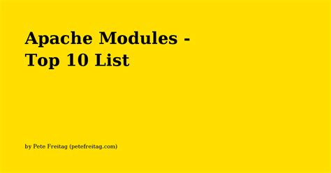 Apache Modules Top 10 List