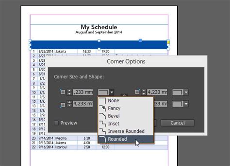 Importing An Excel Table To Design A Schedule In Adobe Indesign