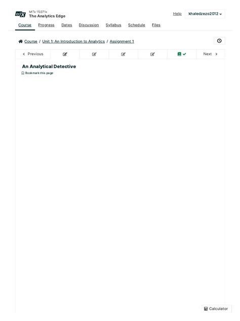 4 Assignment 1 Unit 1 An Analytical Detective Pdf