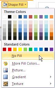 No Fill For Shapes In PowerPoint 2010 For Windows