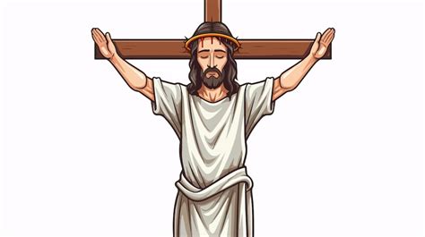 Crucified Jesus Icon Cartoon Vector Illustration Premium Ai Generated