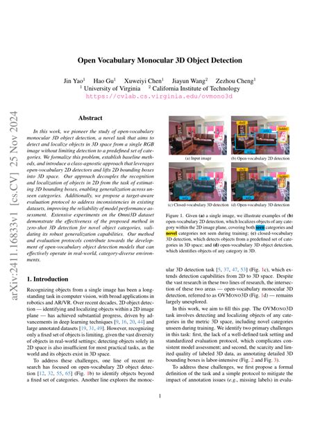 pdf open vocabulary monocular 3d object detection