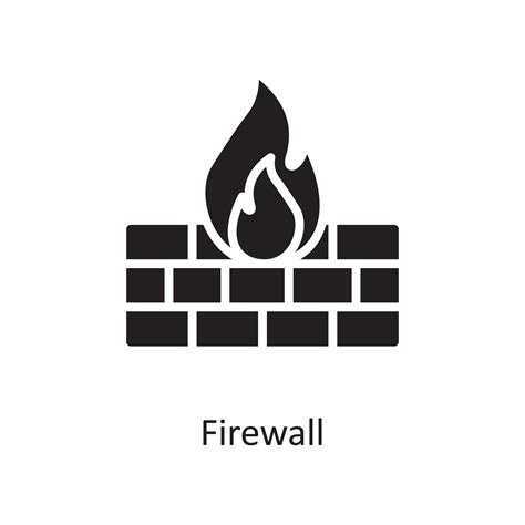 Firewall Vector Solid Icon Design Illustration Cloud Computing Symbol On White Background EPS