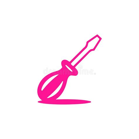Minimalist Screwdriver Silhouette Design Stock Vector Illustration Of