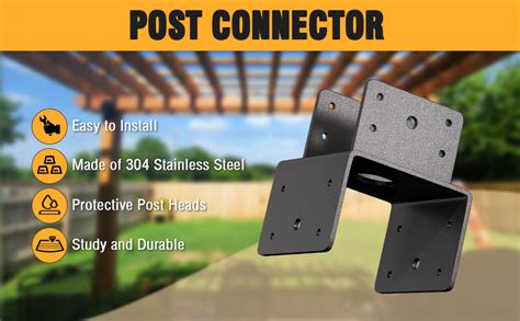 Antsky 6x6 Post Anchor Connector 4 Pack Stainless Steel Post Caps Tie Bracket For
