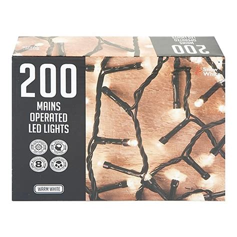 Snow White 200 Mains Operated Multi Function Led Lights Warm White