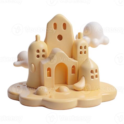 Whimsical 3d Architecture Houses Clouds Landscape 51220862 Png