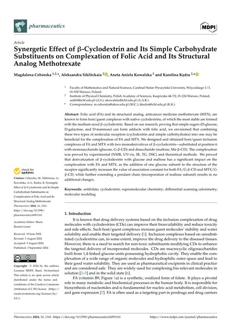 Pdf Synergetic Effect Of β Cyclodextrin And Its Simple Carbohydrate
