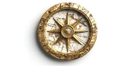 An Intricate Golden Compass Rose Pattern On A Textured Surface