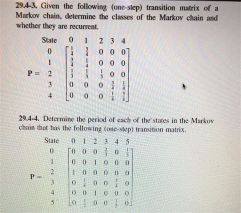 solved 29 4 1 given the following one step transition