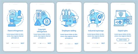 Ethical Issues Onboarding Mobile App Page Screen Vector Template Copyright Infringement
