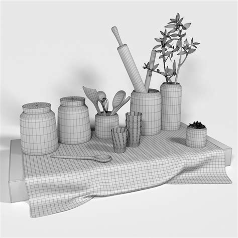 도자기 컵과 항아리 3d 모델 5 Max Free3d