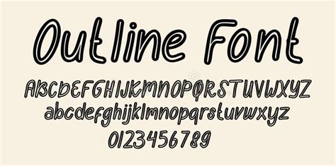 Outline Font Alphabet Vector Illustration Isolated Background Stock Vector Illustration Of