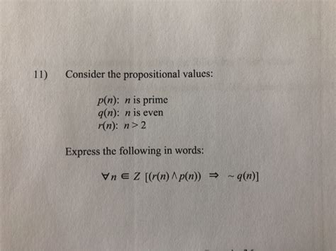 Solved Consider The Propositional Values P N N Is Chegg