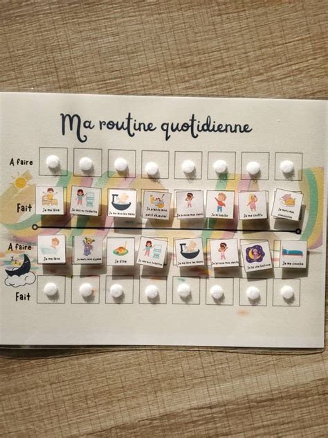 Pdf Tableau Routine Matin Et Soir Inspiration Montessori Etsy France En 2023 Tableau Routine
