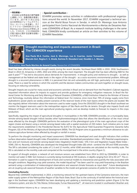 Pdf Drought Monitoring And Impacts Assessment In Brazil The Cemaden