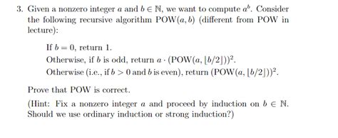 solved 3 given a nonzero integer a and b e n we want to