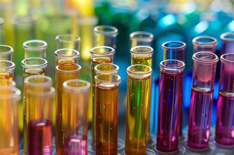Colorful Laboratory Test Tubes Backlit Stock Image Image Of Science