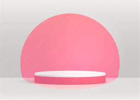 제품 디스플레이 프레 젠 테이 션 3d 현실적인 벡터 일러스트 레이 션에 대 한 실린더 받침대 연단 프리미엄 벡터