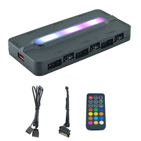 ARGB Controller V Pin ARGB Pin Fan PWM HUB PWM ARGB Fan Hub ARGB Hub Splitter For Computer PC