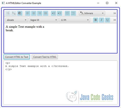 JavaFX HTML Editor Example Java Code Geeks