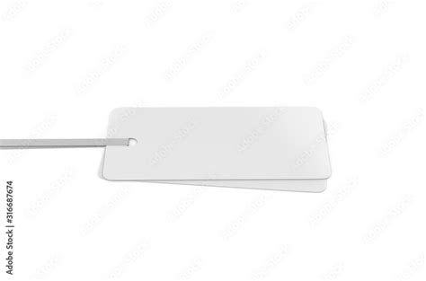 Blank White Clean Label Mockup Template On Isolated White Background