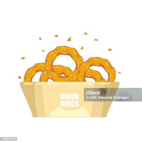 바삭한 프라이드 치킨 만화 세트 종이컵에 튀긴 양파 측면 보기 바삭바삭한 패스트푸드 맛있는 음식 메뉴 인버터 그림 벡터에 대한 스톡 벡터 아트 및 기타 이미지 Istock