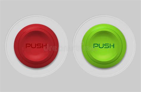 Red And Green Plastic Push Button Stock Vector Illustration Of Knob
