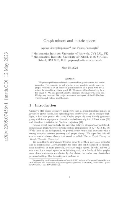 Pdf Graph Minors And Metric Spaces