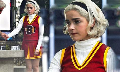 Kiernan Shipka Dons Cheerleader Uniform On The Set Of Chilling Adventures Of Sabrina In