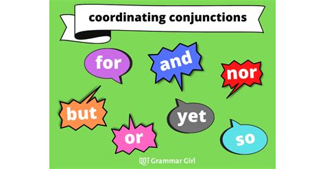 Coordinating Conjunctions List