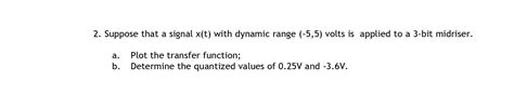 solved 2 suppose that a signal x t with dynamic range