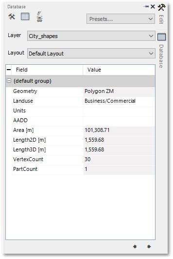 Albion 6 Gis User Guide User Interface Elements Edit Database