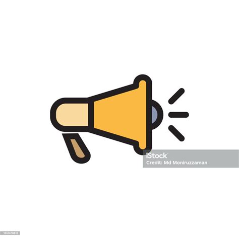 라우드 스피커 라인 아이콘입니다 메가폰 기호입니다 벡터 그림입니다 스톡 일러스트레이션 개념에 대한 스톡 벡터 아트 및 기타 이미지 개념 공습 사이렌 광고 Istock