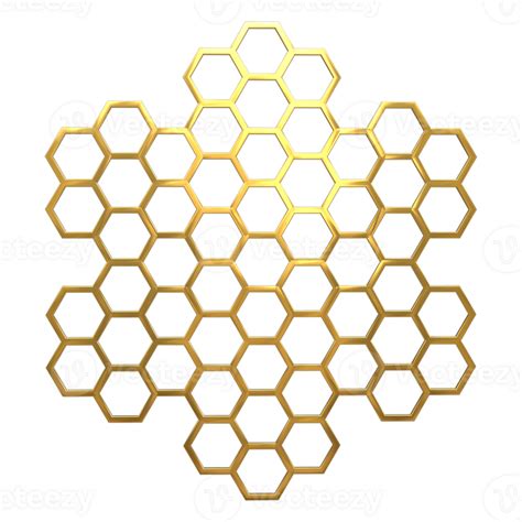 3d Golden Honeycomb Hexagonal Wall Showpiece Rendering 45945396 Png