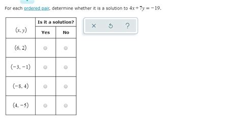 Solved For Each Ordered Pair Determine Whether It Is A Chegg
