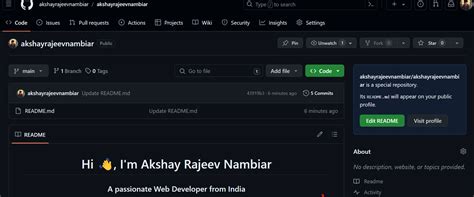 Github Profile Readmd File Not Displayed On My Profile Stack Overflow