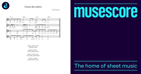Canon Des Arbres Steve Waring Sheet Music For Synthesizer Mixed